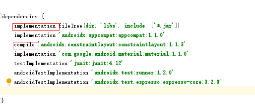 WARNING: Configuration 'compile' is obsolete and has been replaced with 'implementation' and ...