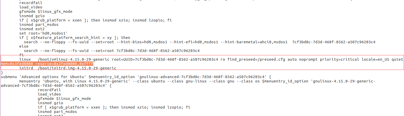 linux学习——添加linux内核启动参数实现内存预留_内核参数memmap-CSDN博客