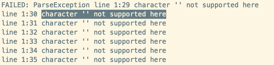 hive | 解决character ' ' not supported here_character ' ' not supported here-CSDN博客