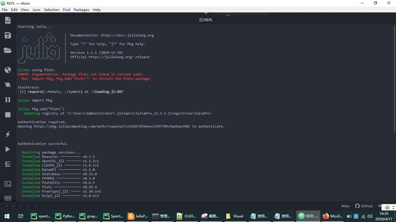 Julia Pro安装package_argumenterror: package plots not found in current -CSDN博客