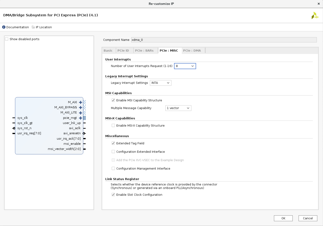XILINX DMA/Bridge Subsystem for PCI Express （XDMA）笔记2(基于VU9P FPGA)_pcie to dma bypass interface ...