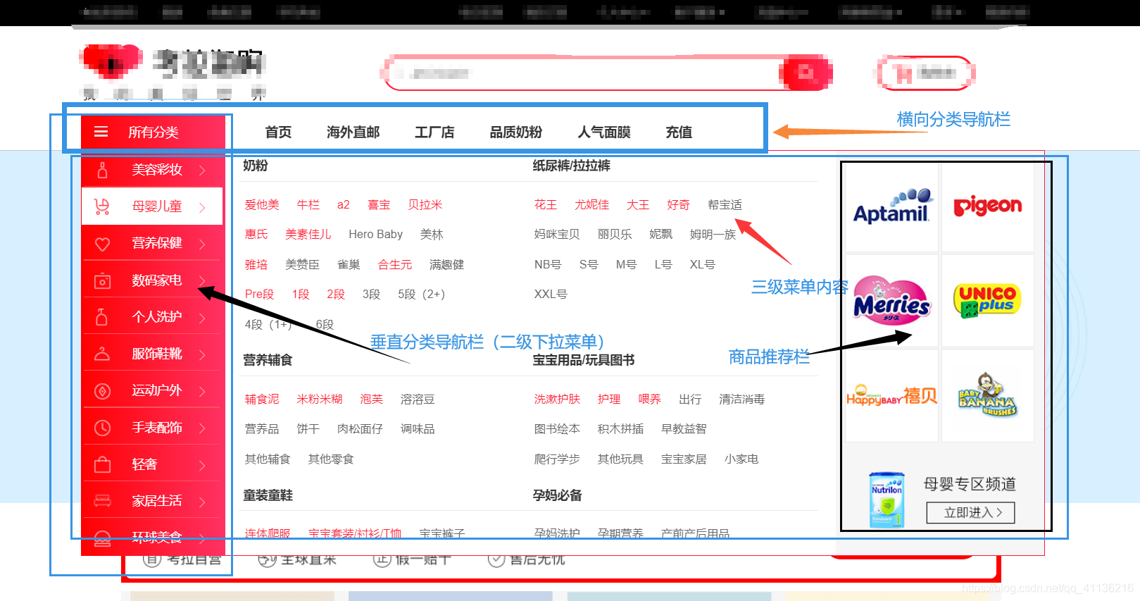 电商项目实战第三节 Css3 Html5 Js 设计案例【考拉海购网站】之【分类导航栏】 Html Css Js制作商品列表页的三级联动菜单 Csdn博客