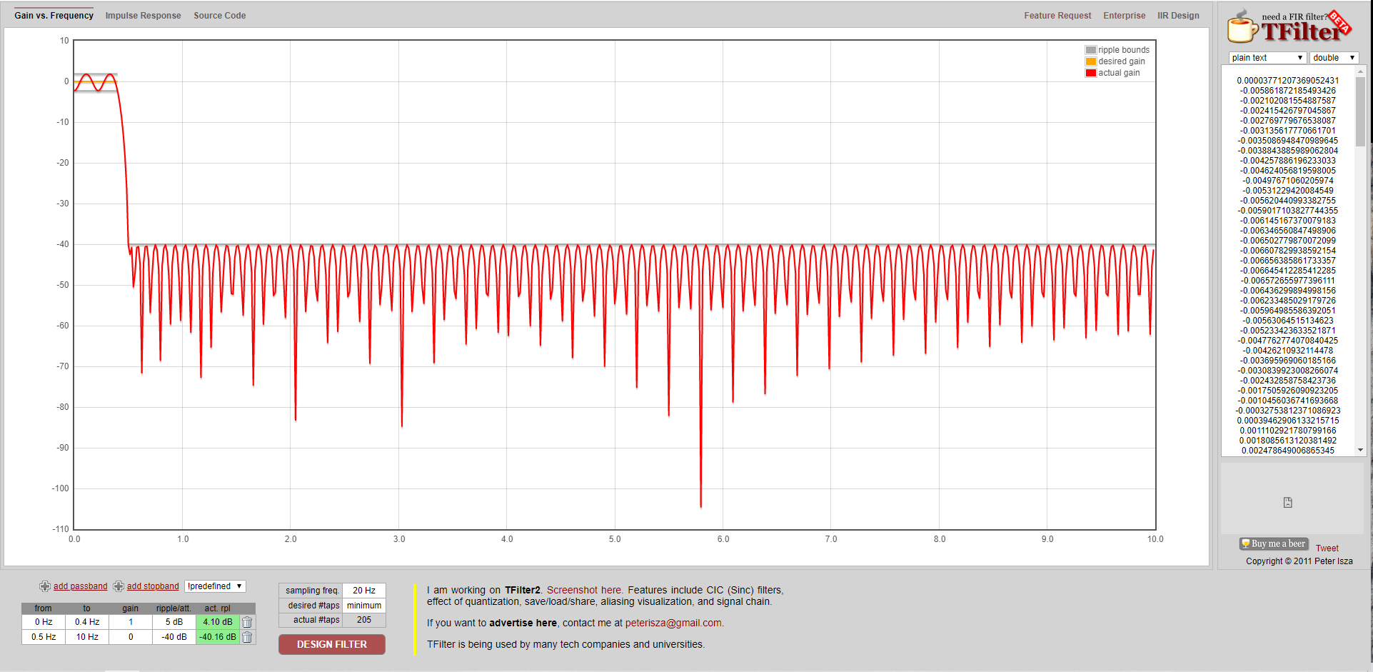 如何使用TFilter网站快速获取FIR滤波器的相关系数_Dobby_Wang的博客-CSDN博客
