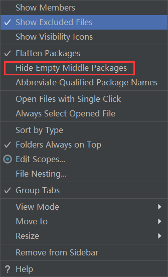 idea找不到Hide empty Middle Packages？？？-CSDN博客