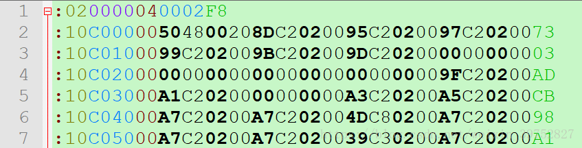HEX文件格式详解_quartus rom的hex文件是什么样的-CSDN博客