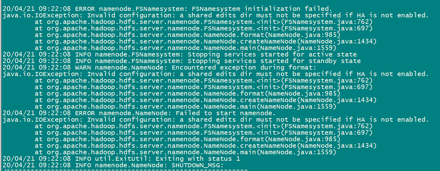 hadoop ha 配置后namenode格式化失败_error: namenode-format is not command nor fully qu-CSDN博客