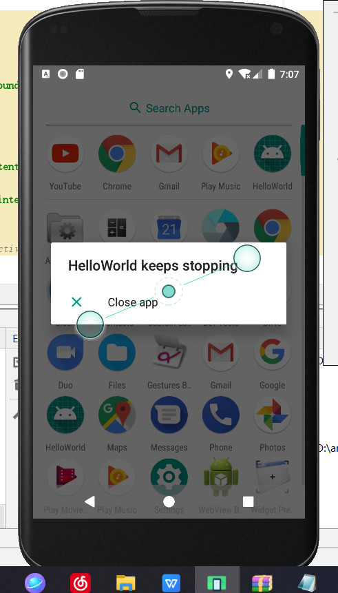 当实现两个activity之间的跳转时，发生 Xxx Has Stoped 或者 Xxx Keeps Stoppinghelloworld Keeps Stoppping Open App 