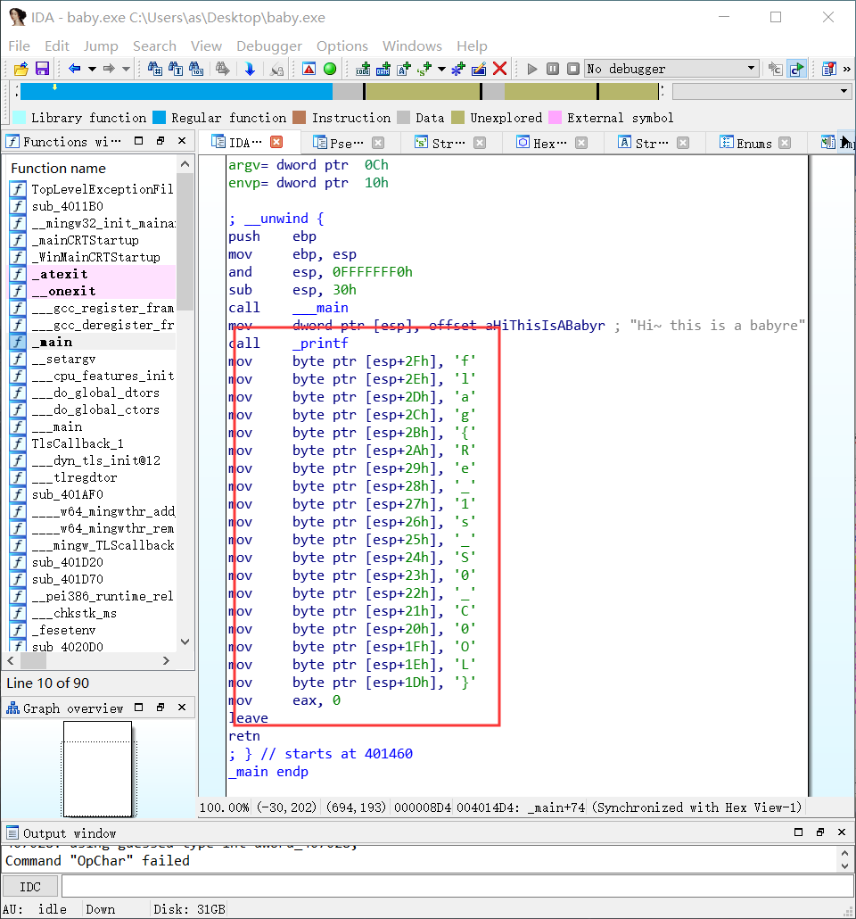 BugKuCTF-入门逆向-baby_baby.exe ctf-CSDN博客