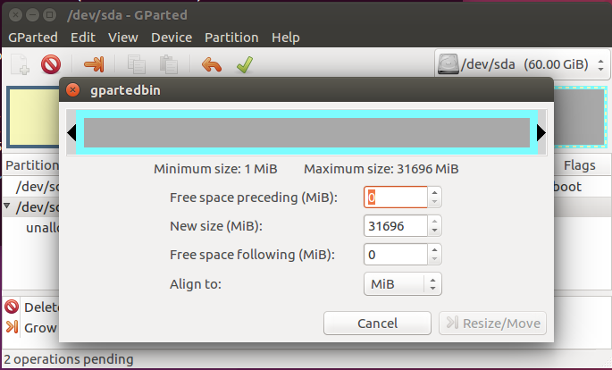 使用GParted工具对Linux磁盘空间进行扩展_gparted扩展分区-CSDN博客