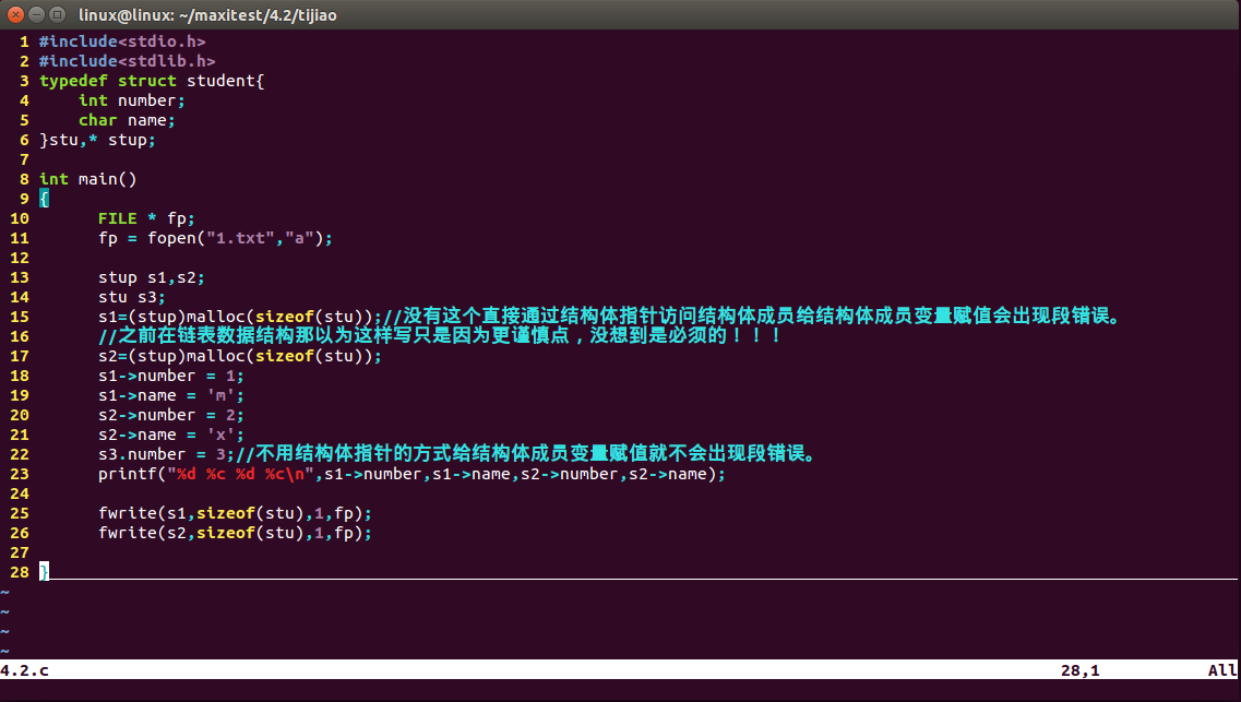 用结构体指针前必须要用malloc，不然会出现段错误_malloc结构体指针-CSDN博客