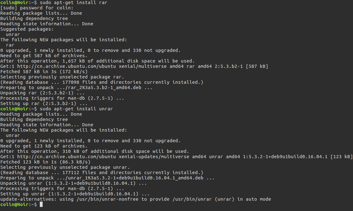 Ubuntu下rar格式压缩文件的处理及rar、unrar命令详解_rar 压缩图像 ubuntu-CSDN博客