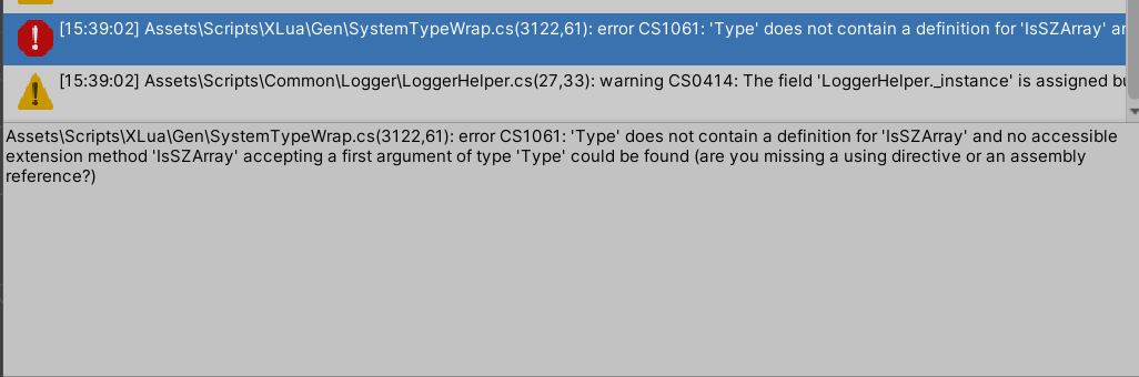 Unity2019生成xLua的wrap代码时报错_unity2019 xlua 注入报错-CSDN博客