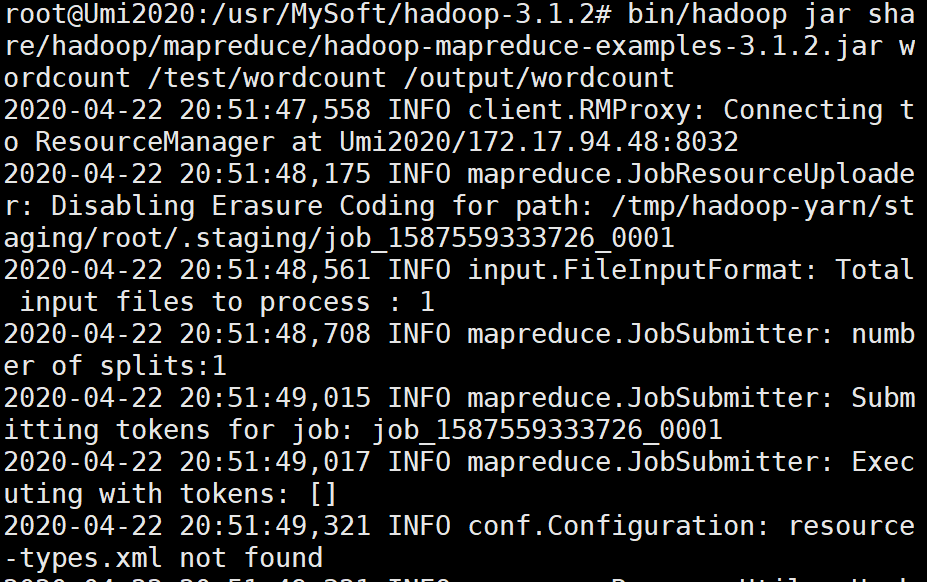 [Hadoop]运行自带wordcount程序-CSDN博客