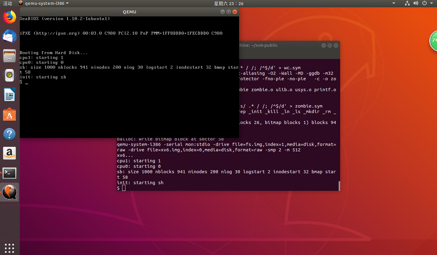 （新人友好！）操作系统作业：ubuntu安装及qemu+xv6编译运行_xv6保存是wq还是-CSDN博客