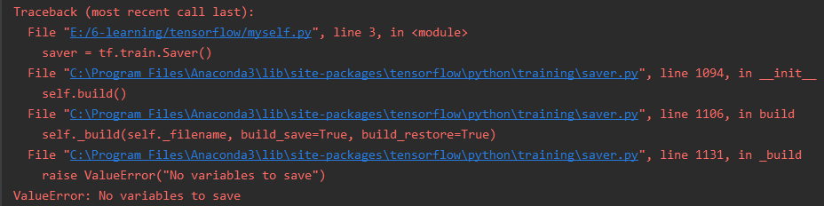 Tensorflow模型恢复报错：valueerror No Variables To Save Csdn博客