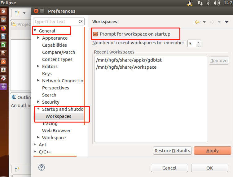 eclipse 启动时工作空间不见了，如何调出来_eclipse的workspace不见了-CSDN博客