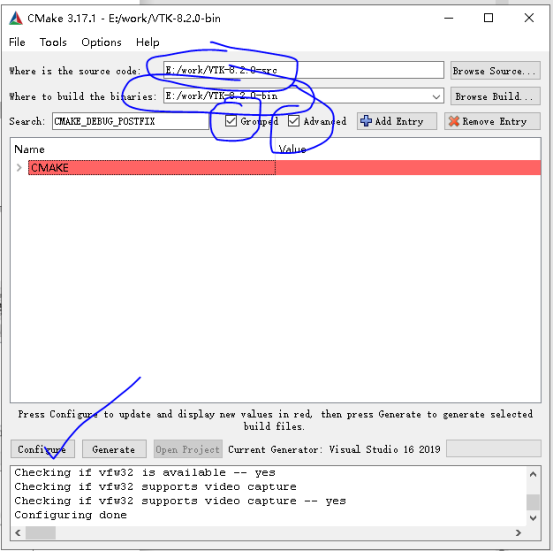VTK 学习（一）Window 10+ qt 5.14.2 + vtk8.2.0 安装配置过程（Cmake）_qt vtk-CSDN博客