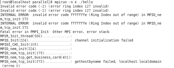 linux下安装配置mpi 报错INTERNAL ERROR：invalid error code fffffffe_internal error: invalid error code ...