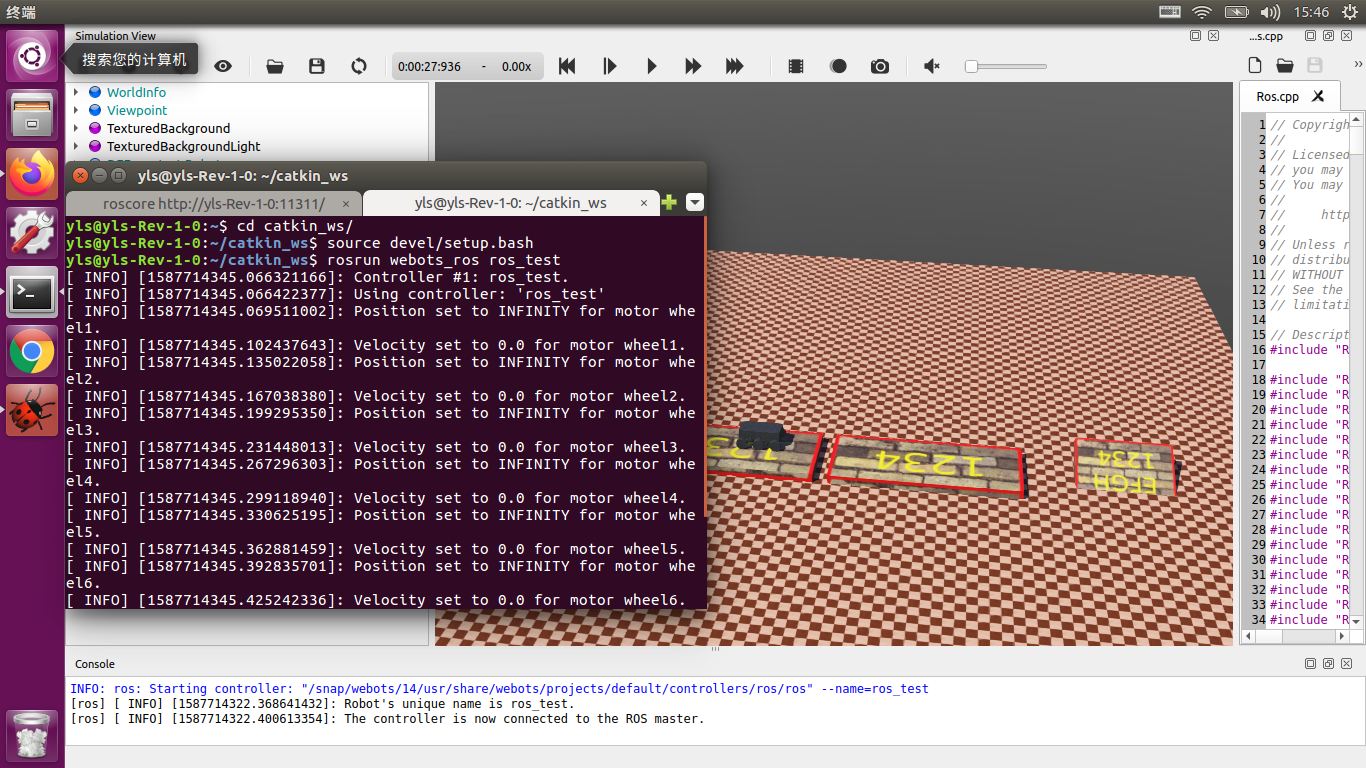 Webots+ROS学习记录（6）——在ROS中控制你的Webots仿真_ros和webots的关系-CSDN博客