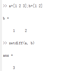 MATLAB 两个向量的差集 setdiff(a, b)_setdiff(a, b)-CSDN博客