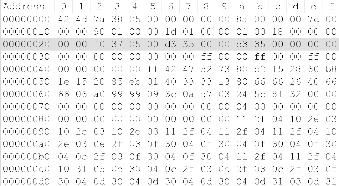 查看BMP格式图片的十六进制代码_如何查看图片的hex值-CSDN博客