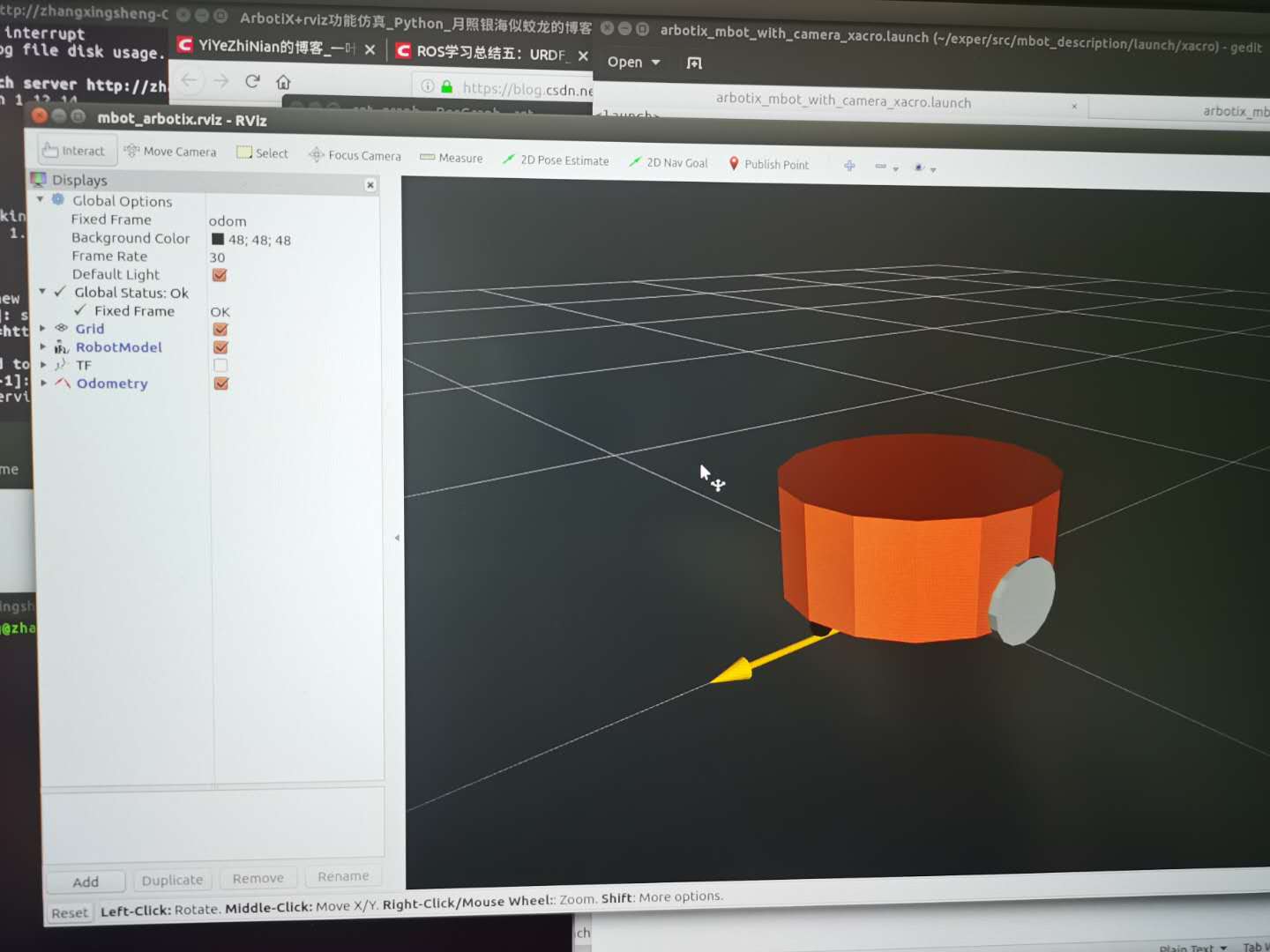 ROS学习总结七：ArbotiX+rviz功能仿真_ros四轮小车arbotix+rviz功能仿真-CSDN博客