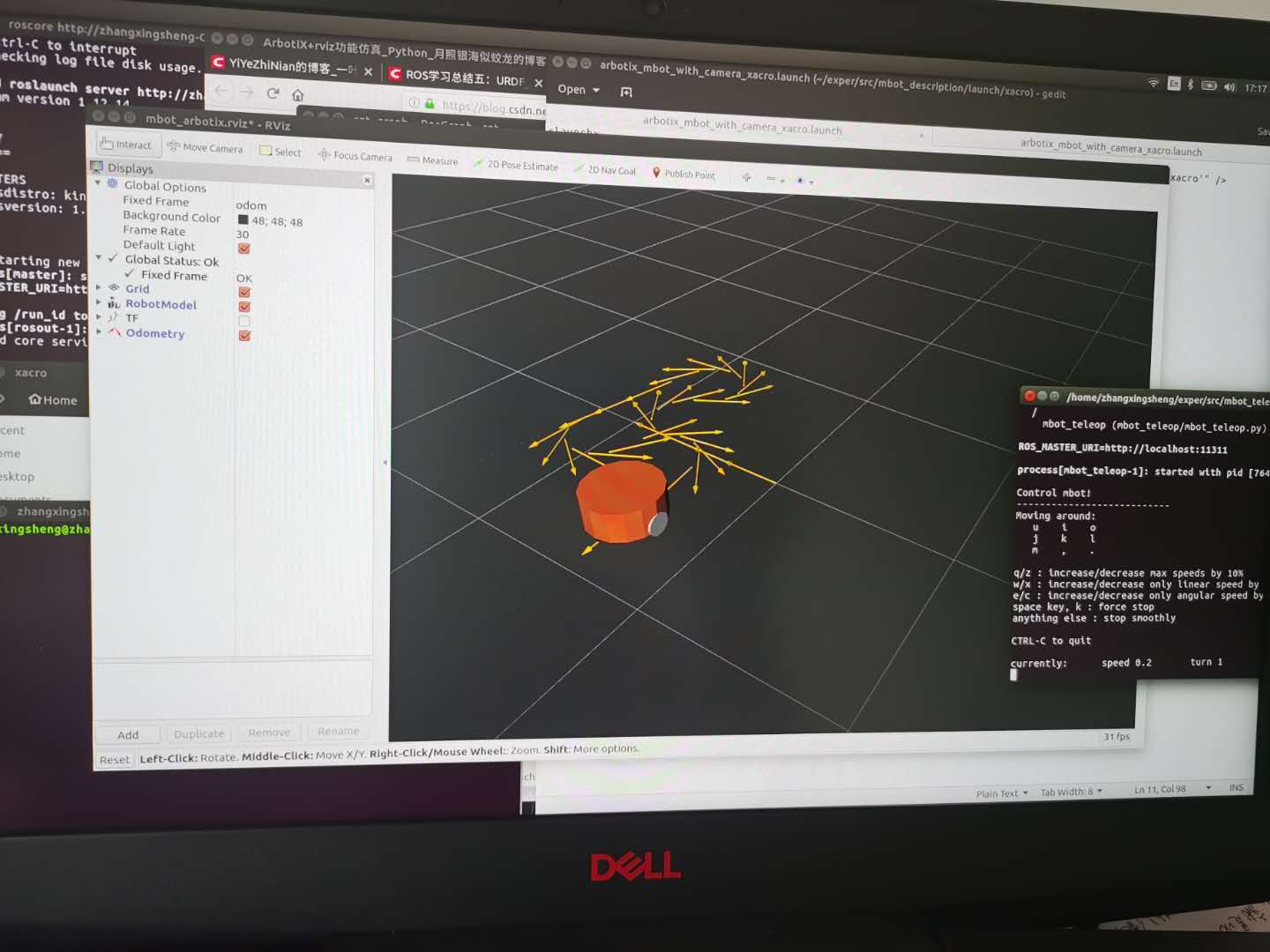 ROS学习总结七：ArbotiX+rviz功能仿真_ros四轮小车arbotix+rviz功能仿真-CSDN博客