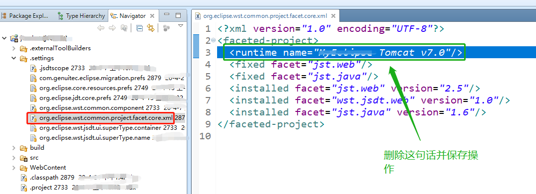 Description Resource Path Location Type Target runtime Apache Tomcat v7.0 is not defined ...