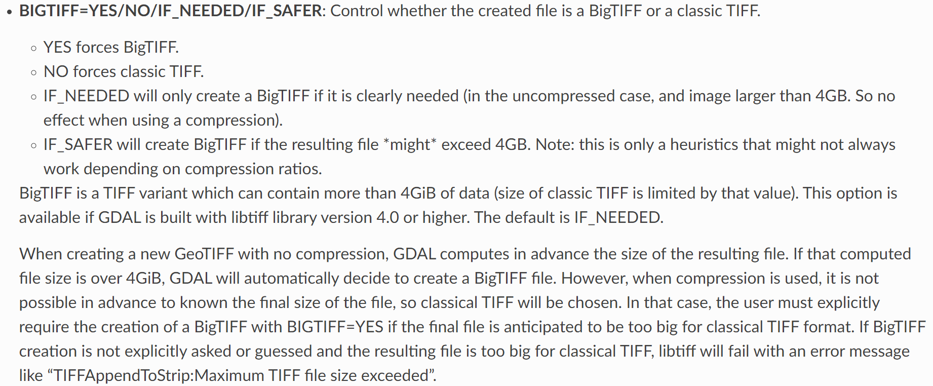 C++ gdal 写入超过4G大小(BIGTIFF)的影像的方法_gdal 写出大影像-CSDN博客
