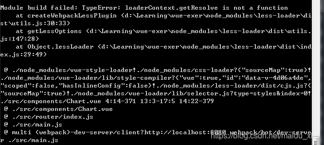Vue 使用less报错 Module Build Failed Typeerror Loadercontextgetresolve