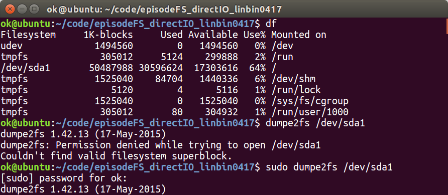 如何查看linux上一个文件系统的超级块superblock的信息_2157 free blocks, 7314 free inodes, 0 directories-CSDN博客