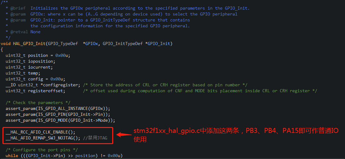 HAL库禁用JTAG，使用PB3、PB4、PA15作为普通IO_hal库 stm32 f407 将pb3作为普通io使用-CSDN博客