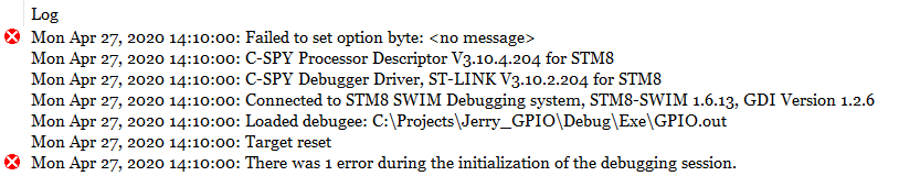 用iar编译stm8单片机报警告：failed To Set Option Byte No Message 解决办法 供参考could Not Set Option Bytes Csdn博客 