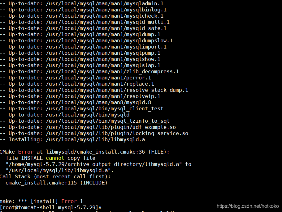 Cmake Error At Libmysqldcmakeinstallcmake36 File File Install Cannot Copy File Csdn博客