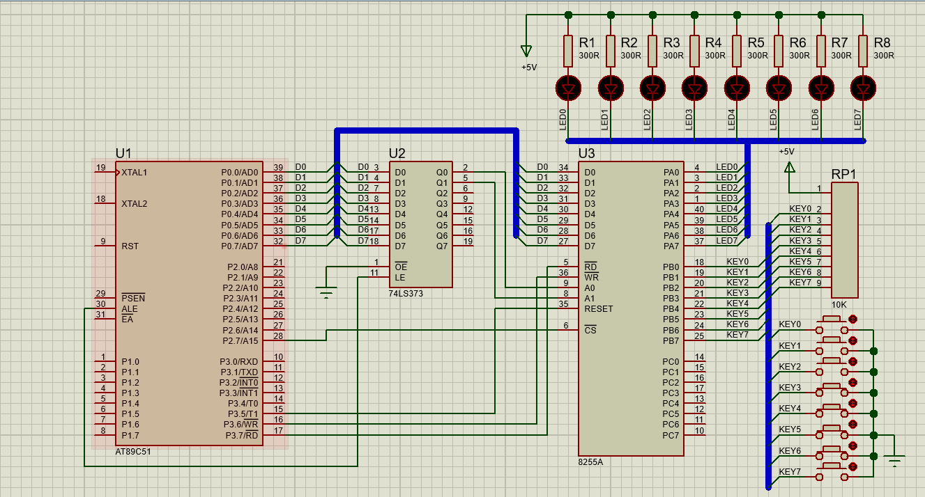 51单片机 82C55扩展控制8个LED_82c55a proteus-CSDN博客