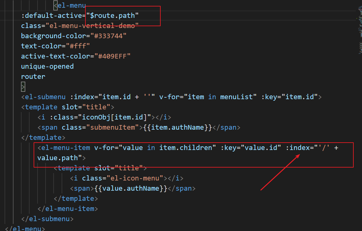 使用element-ui中的navMenu导航菜单遇到的问题_el-menu的default-active赋值不选中-CSDN博客