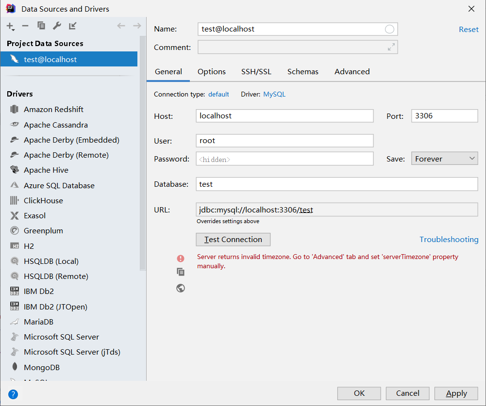 修改mysql时区的方法（报错server Returns Invalid Timezone Go To Advanced Tab And Set Servertimezone