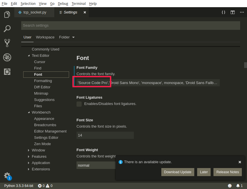 linux 下 vs code 设置Source Code Pro 字体_linux vscode代码字体-CSDN博客