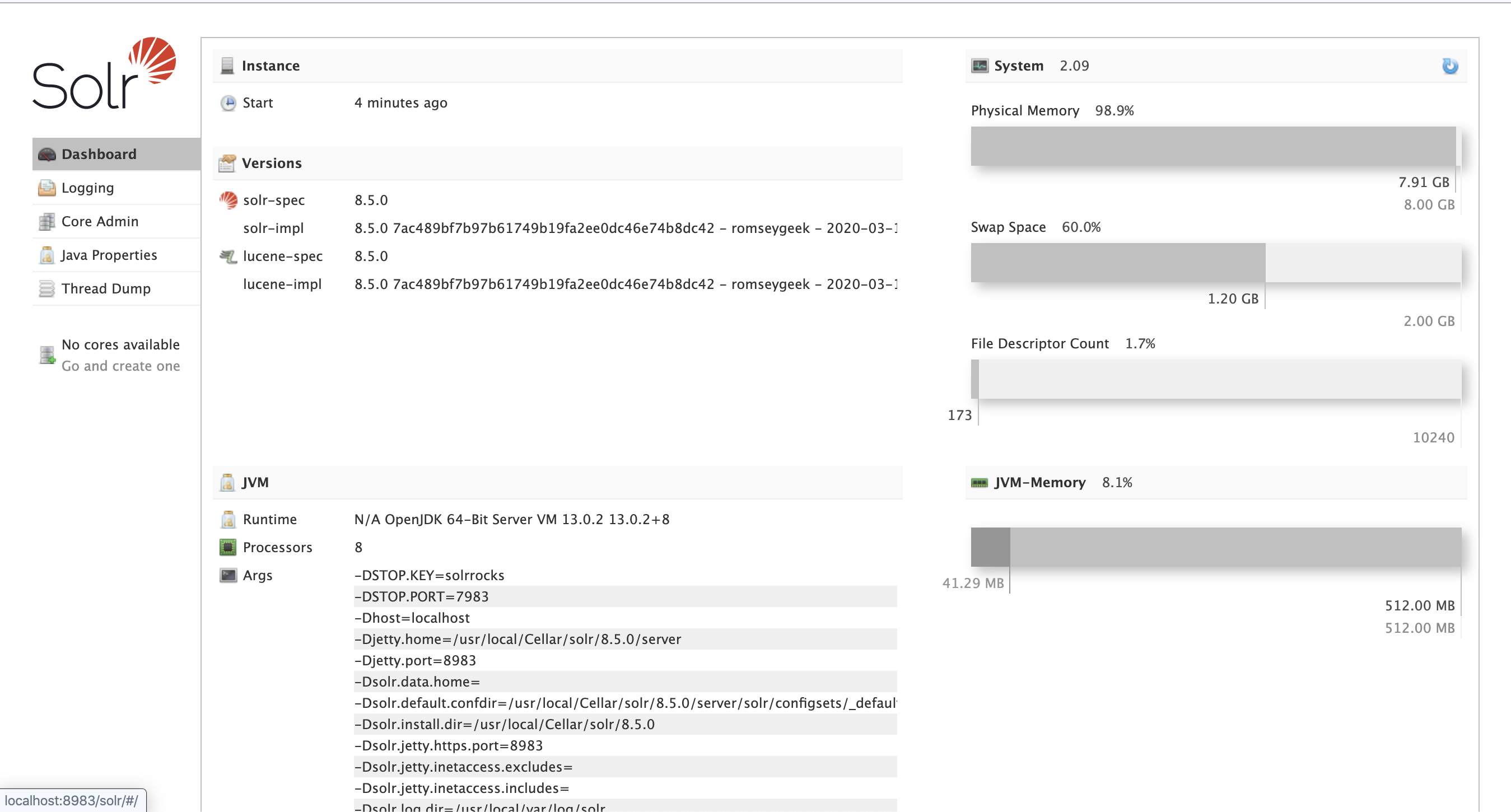 solr使用一（安装、启动、自定义core、查询、停止、删除及CoreContainer is either not initialize解决办法）_error processing the ...