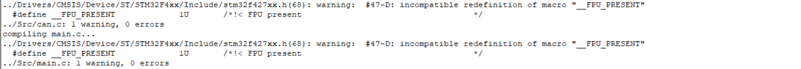 【stm32】 Fpupresent重定义出现大量的警告incompatible Redefinition Of Macrofpu