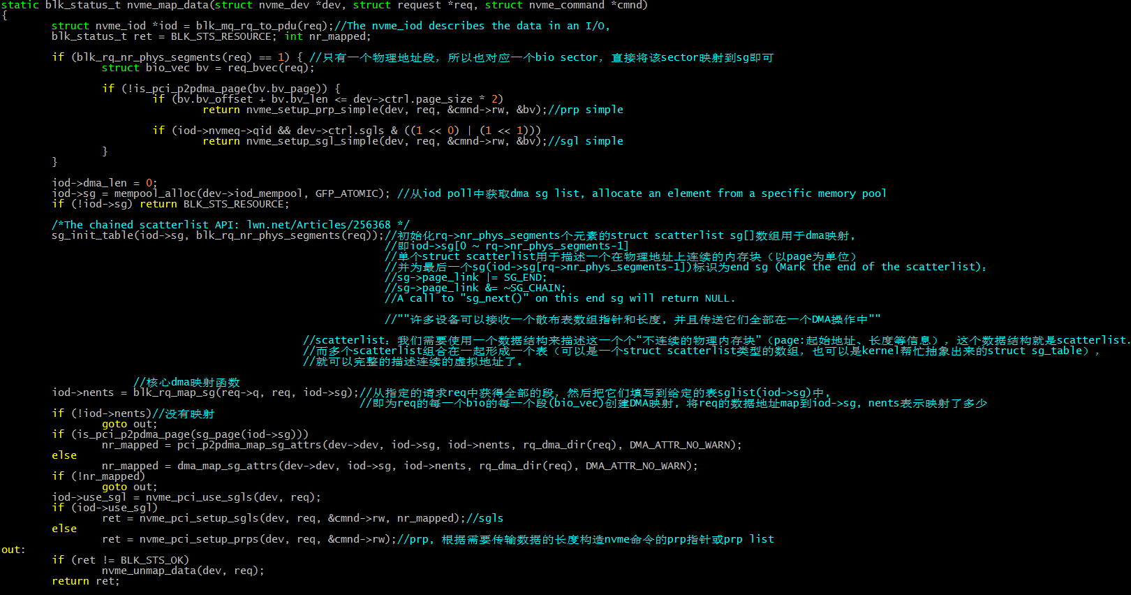 nvme req的dma映射与提交流程注释_yiyeguzhou100的专栏-CSDN博客