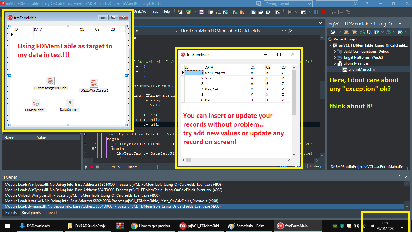 Delphi使用DataSet上的任何字段将OnCalcFields填充为DBGrid中的值数组的简单方法_delphi oncalcfields-CSDN博客