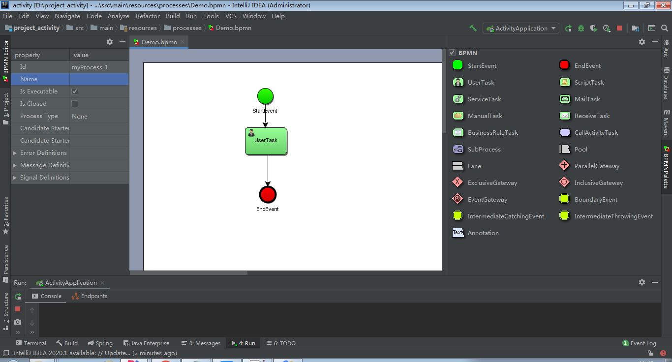 IDEA上SpringBoot2.x集成activiti7以及基本使用_springboot 使用activity7 基础类-CSDN博客