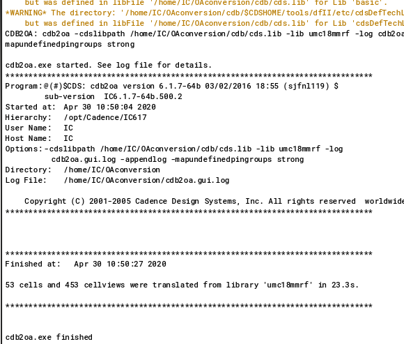 umc18mmrf安装，CDB转OA，使用Cadence VIrtuoso进行芯片设计_ic618工艺库cdb装换oa-CSDN博客