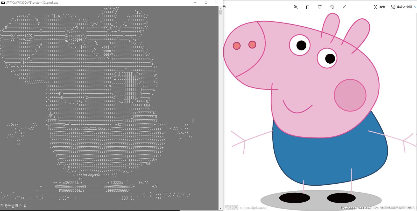 python实战 基于PIL库简易实现图像转字符画_1.基于pil库,完成一幅图像的字符画生成,理解图像处理库的应用技巧。 2.修改教材p2 ...