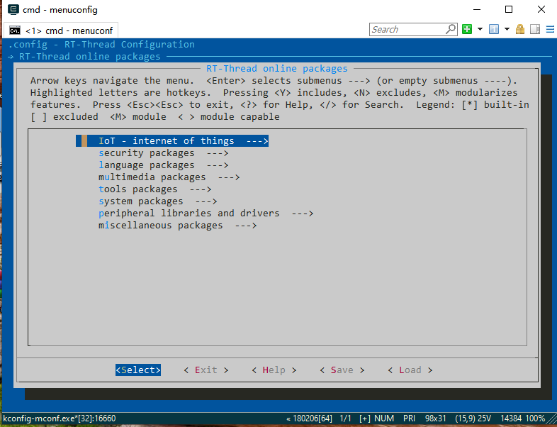 使用 Env工具配置RTThread_工程目录启动env,输入menuconfig进入配置界面,选择rt-thread kernel并进入-CSDN博客