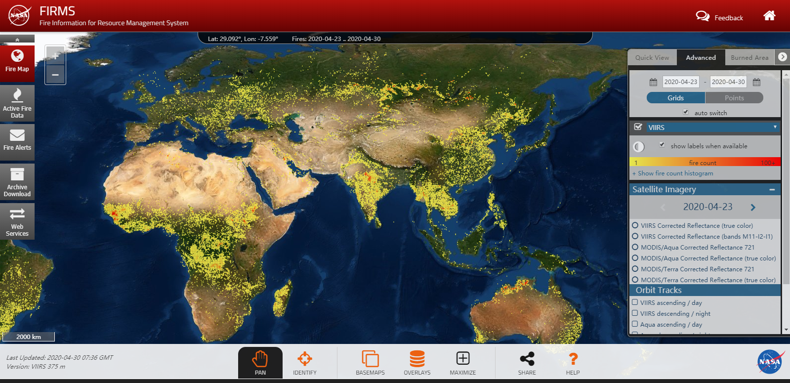 遥感数据下载——FIRM：VIIRS火点数据、MODIS火点数据简介及下载_火点数据下载-CSDN博客