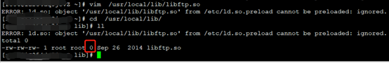 ERROR: ld.so: object '/usr/local/lib/libftp.so' from /etc/ld.so.preload cannot be preloaded ...