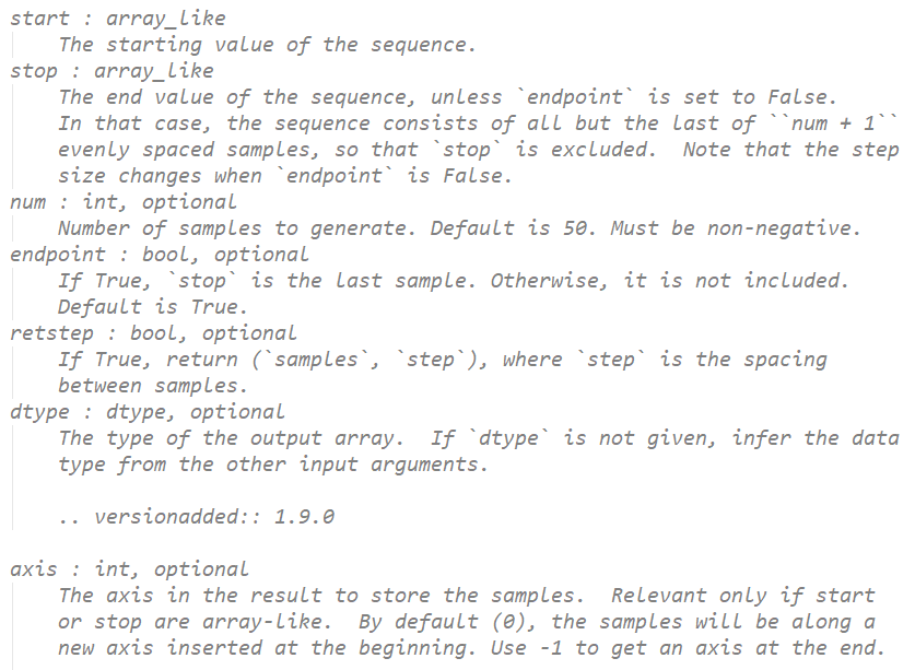 Python Numpy库 —— Linspace 的用法 Python中linspace是什么意思 Csdn博客