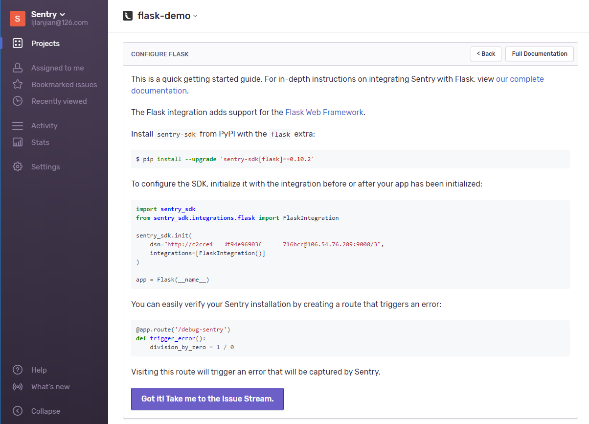 Sentry实时错误追踪系统使用说明_sentry怎么使用-CSDN博客